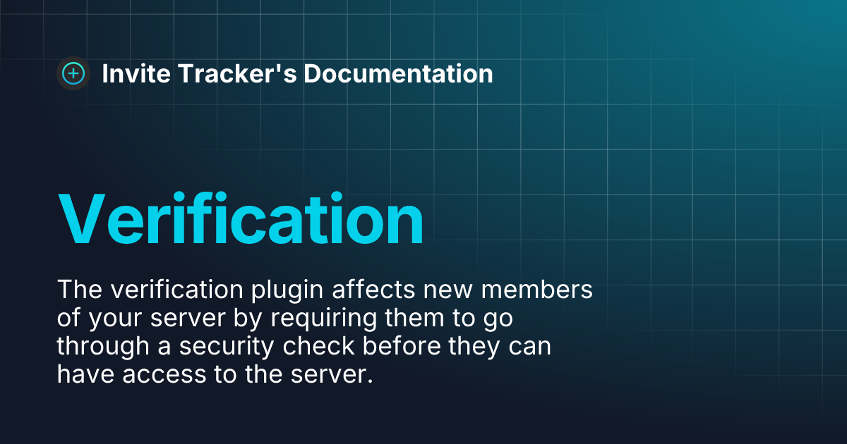 Verification | Invite Tracker's Documentation